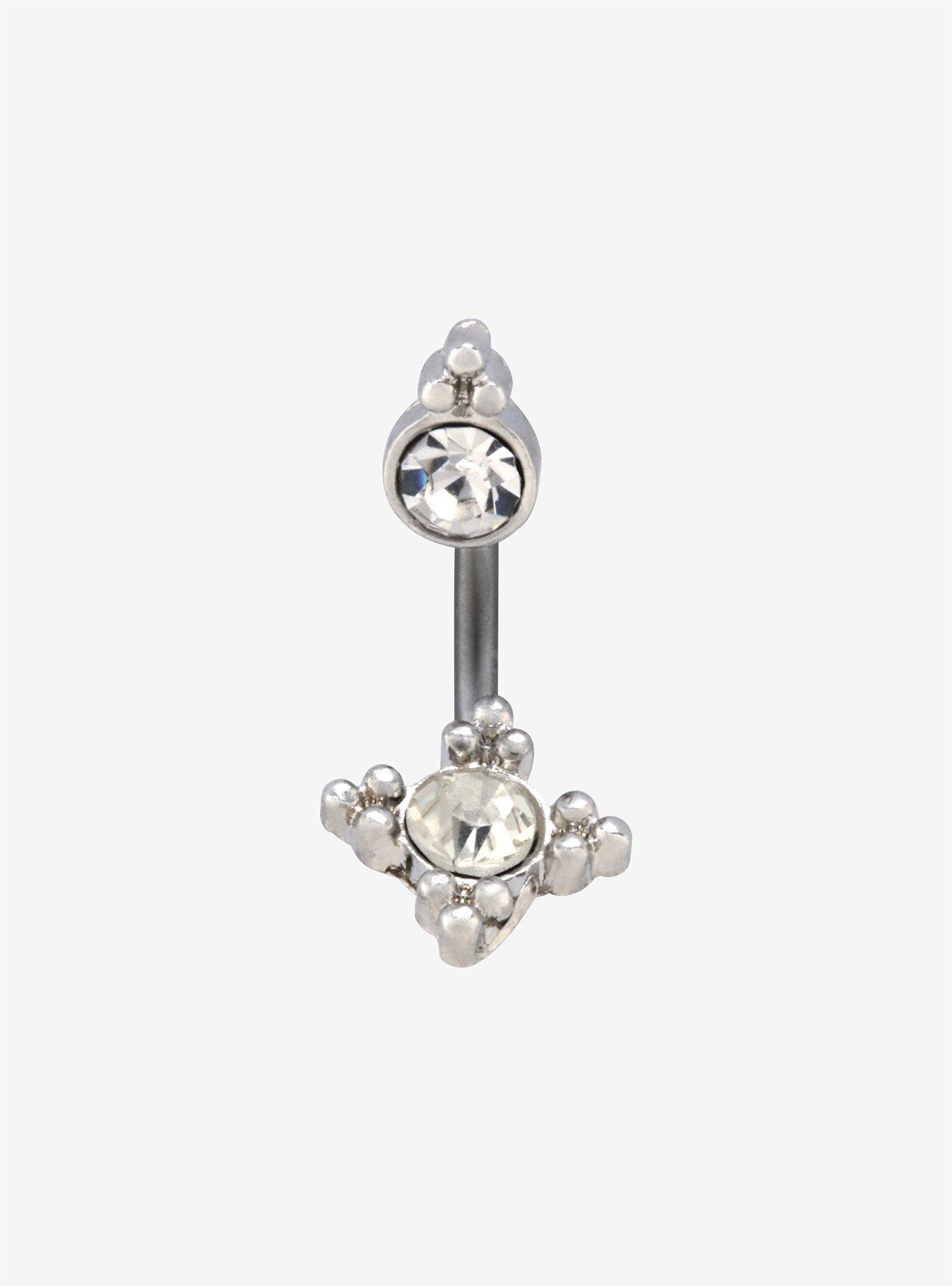 14G Steel CZ Filigree Navel Barbell | Hot Topic