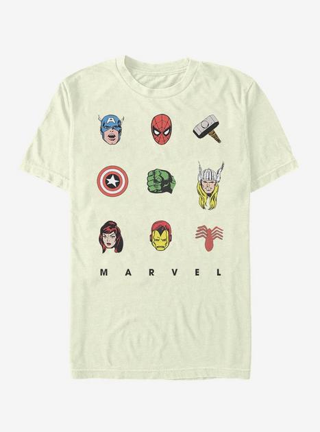 Marvel Retro Icons T-Shirt - BEIGETAN | Hot Topic