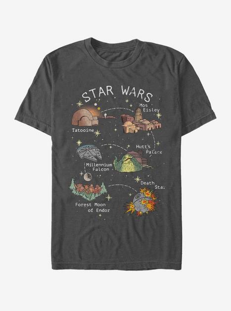 Star Wars Story Map T-Shirt - GREY | Hot Topic