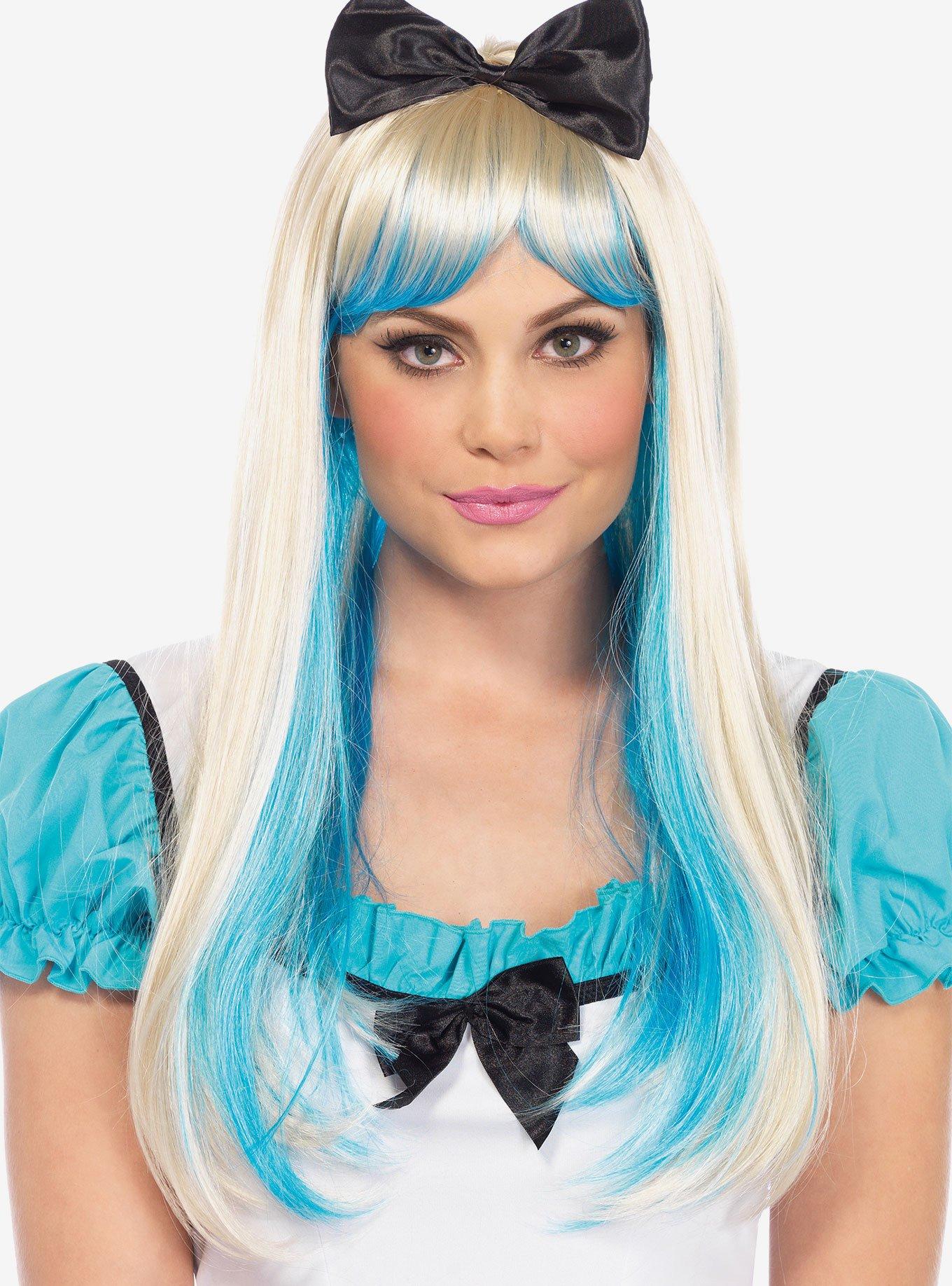 Alice Two-Toned Wig With Attached Bow | Hot Topic