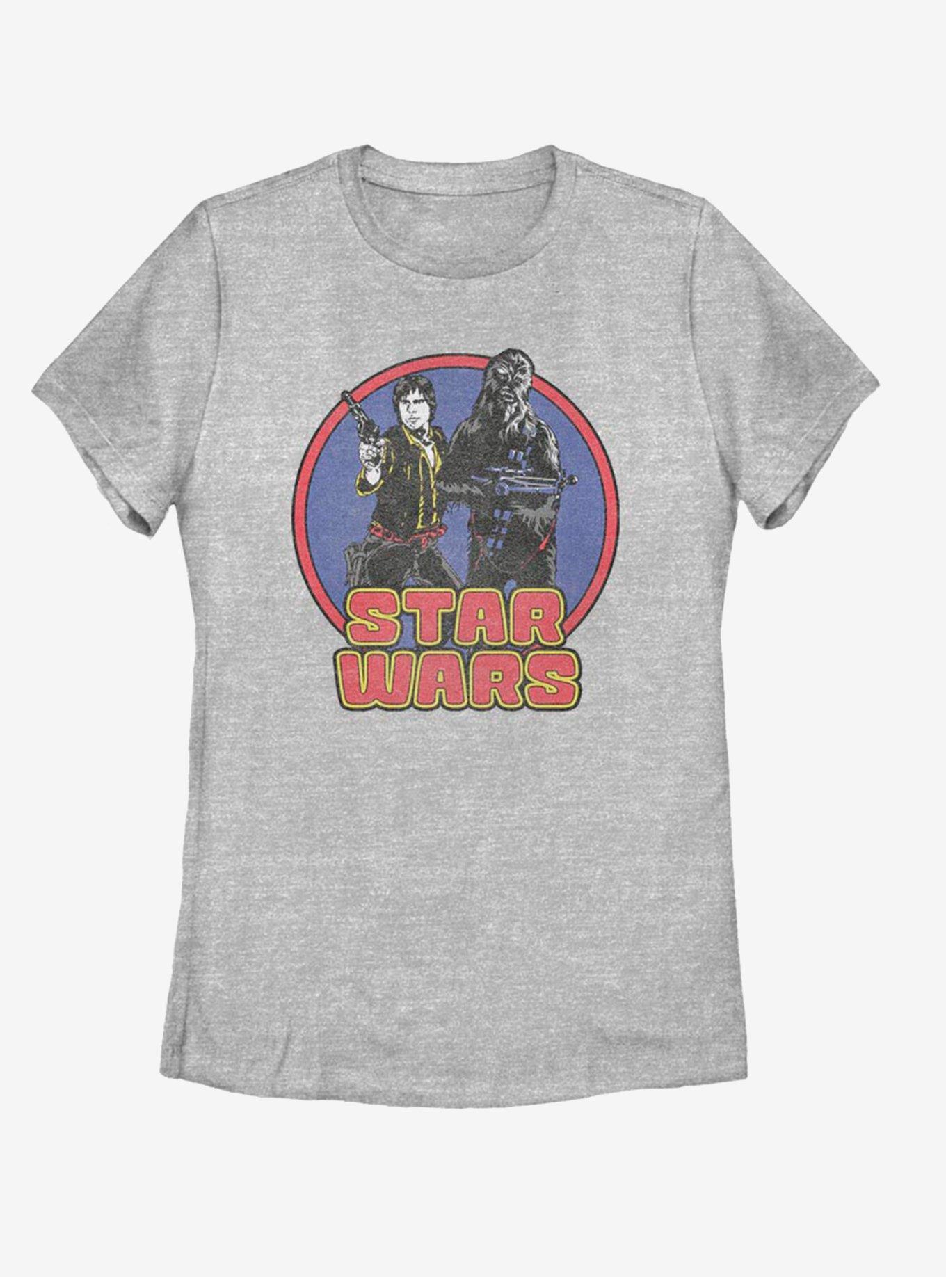 Star Wars Circle Chewie and Han Womens T-Shirt - GREY | BoxLunch
