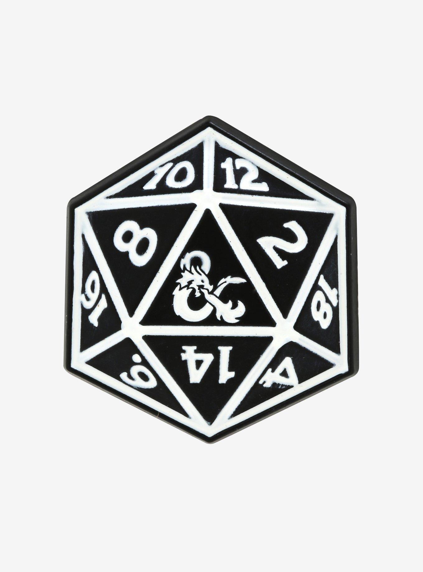 Dungeons & Dragons 20-Sided Dice Enamel Pin | Hot Topic