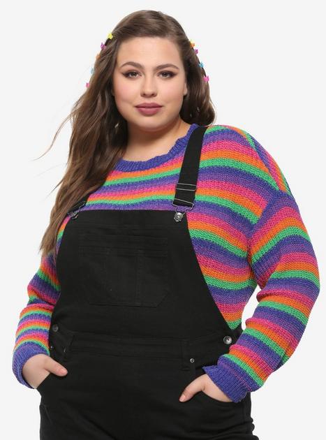 Rainbow Stripe Girls Sweater Plus Size | Hot Topic