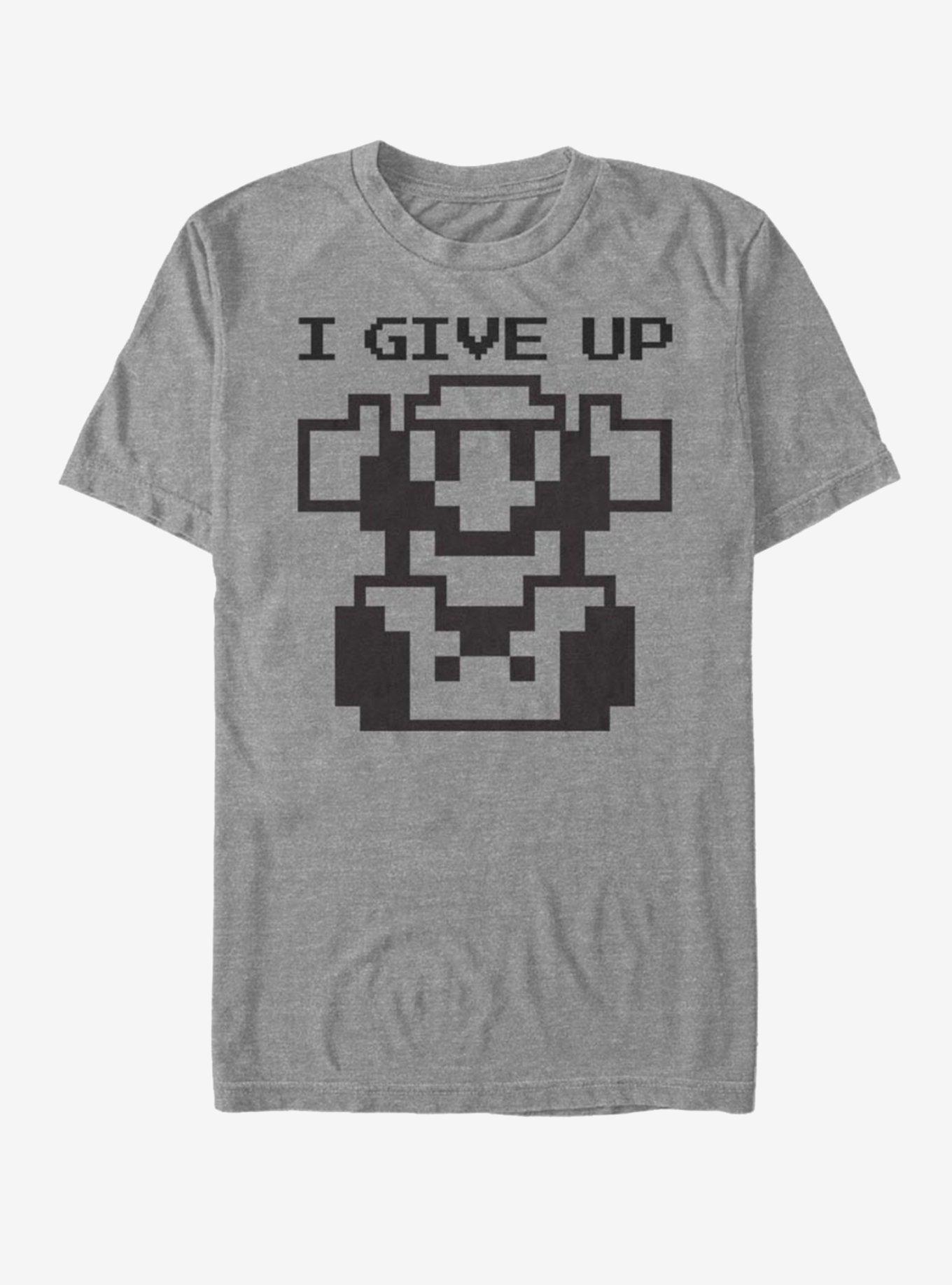 Nintendo Super Mario Give Up T-Shirt - GREY | BoxLunch