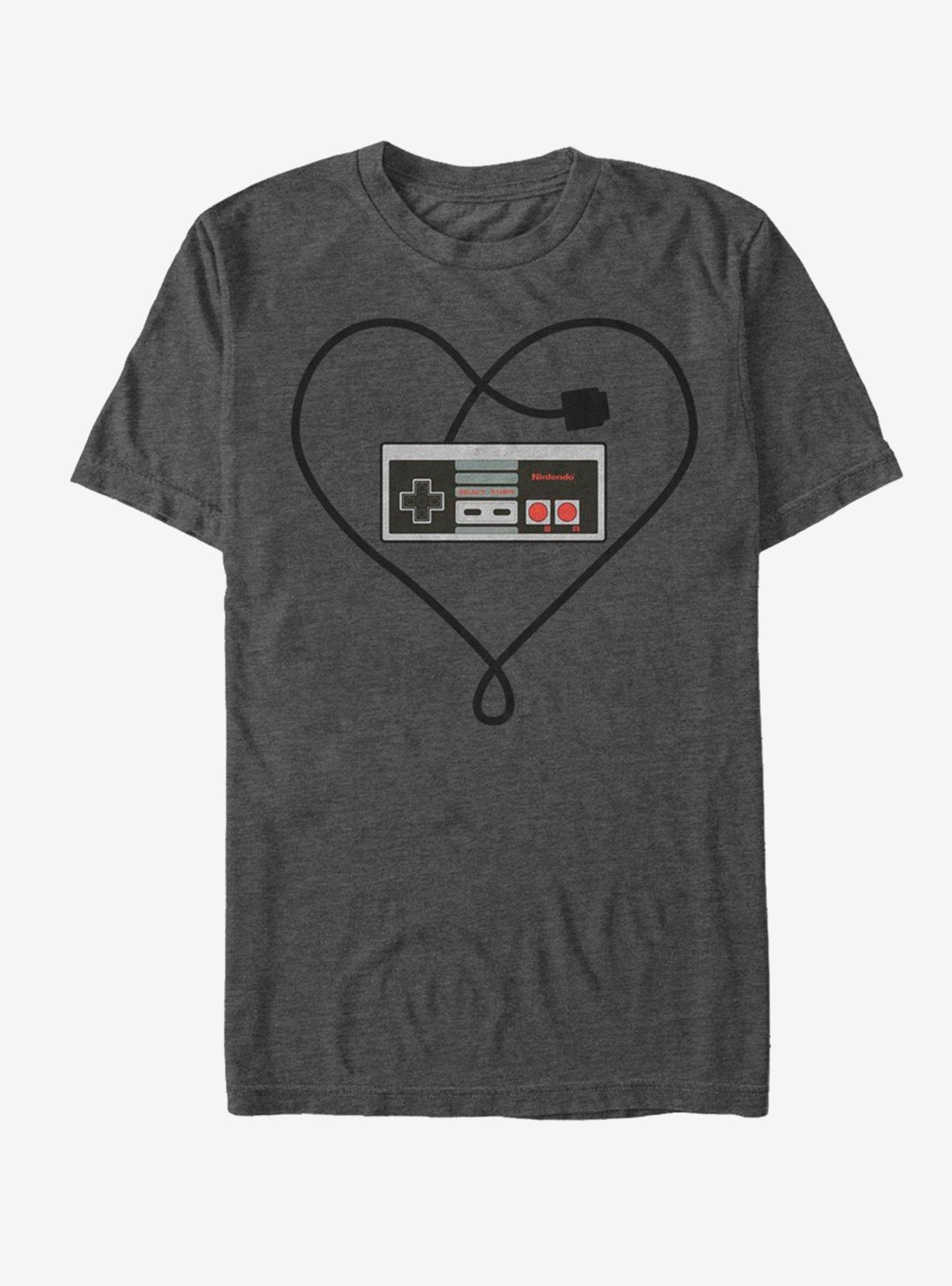 Nintendo Heart Controller T-Shirt - GREY | Hot Topic
