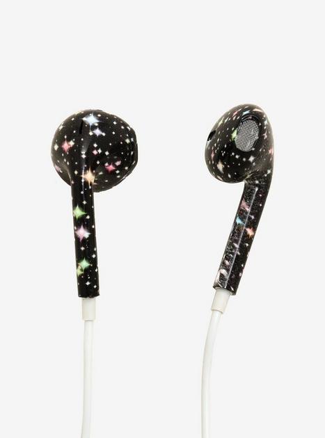 Colorful Stars Black Earbuds | Hot Topic