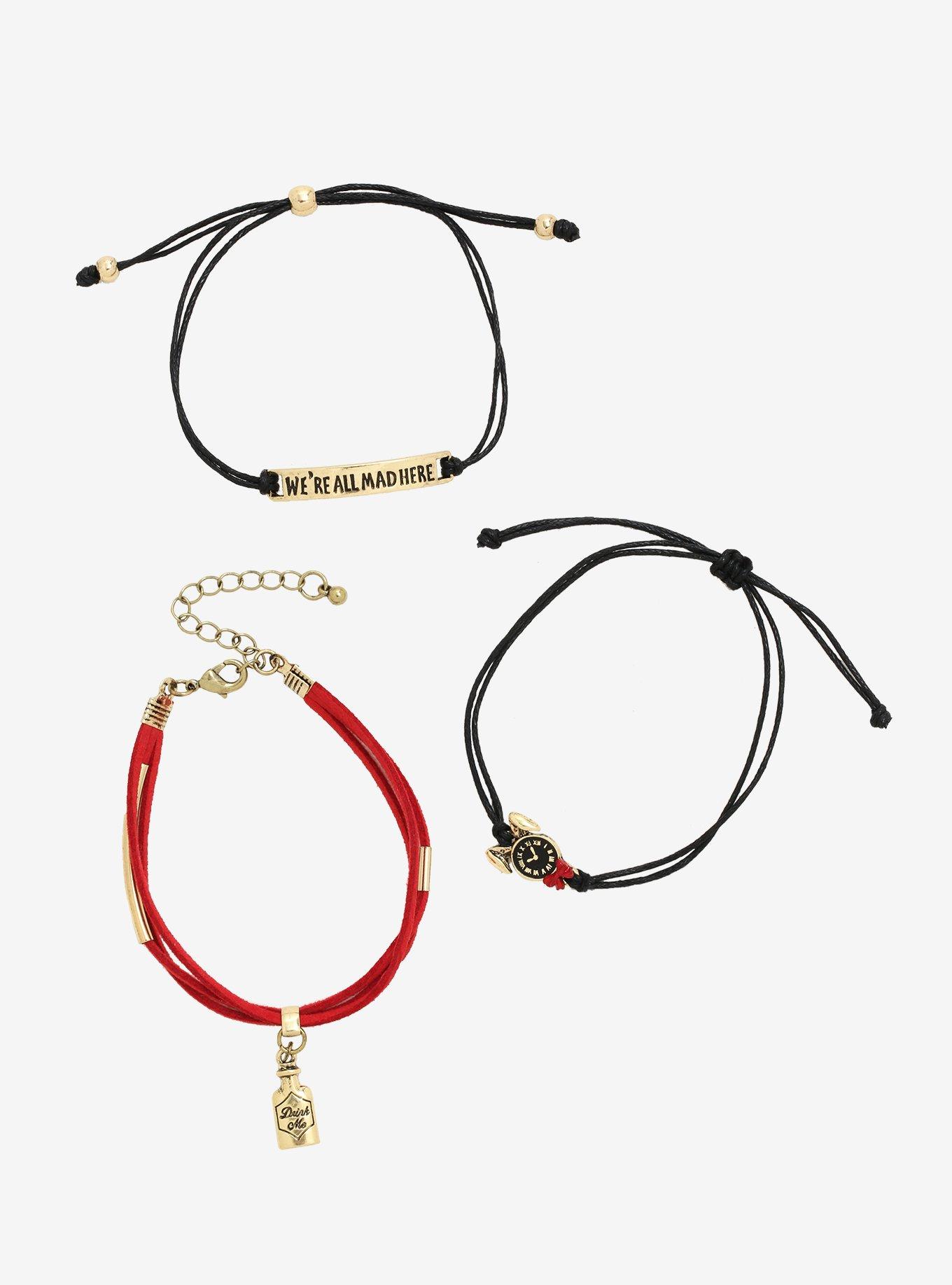 Disney Alice In Wonderland Icons Cord Bracelet Set | Hot Topic