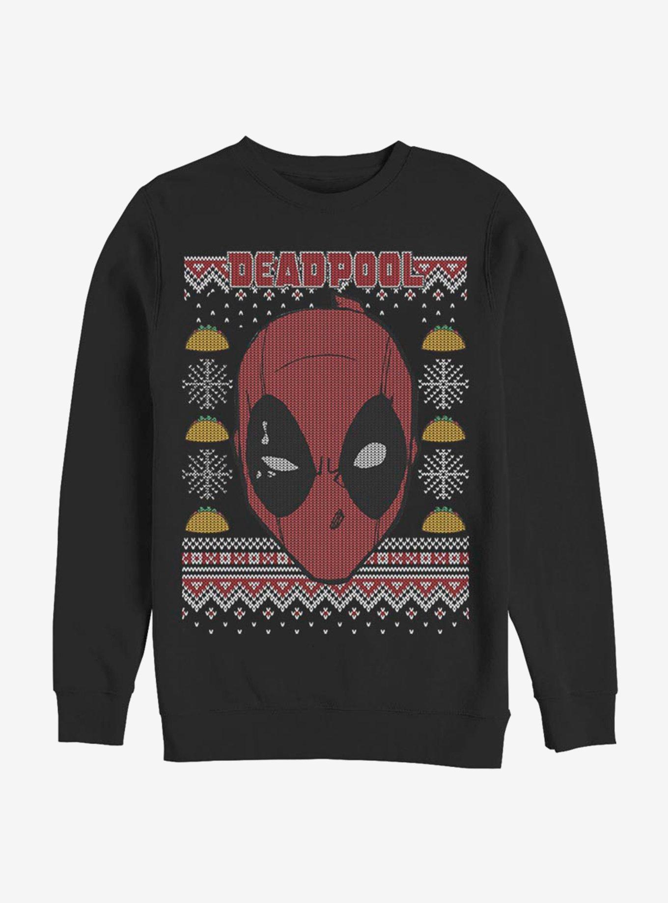 Marvel Deadpool Ugly Deadpool Sweatshirt - BLACK | BoxLunch