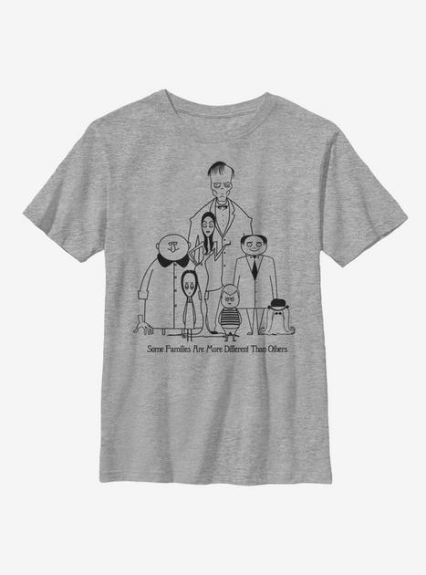 The Addams Family Classic Family Portrait Youth T-Shirt - GREY | BoxLunch