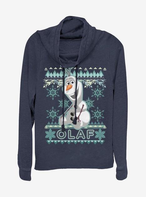 Disney Frozen Olaf Fade Christmas Sweater Pattern Cowlneck Long-Sleeve ...