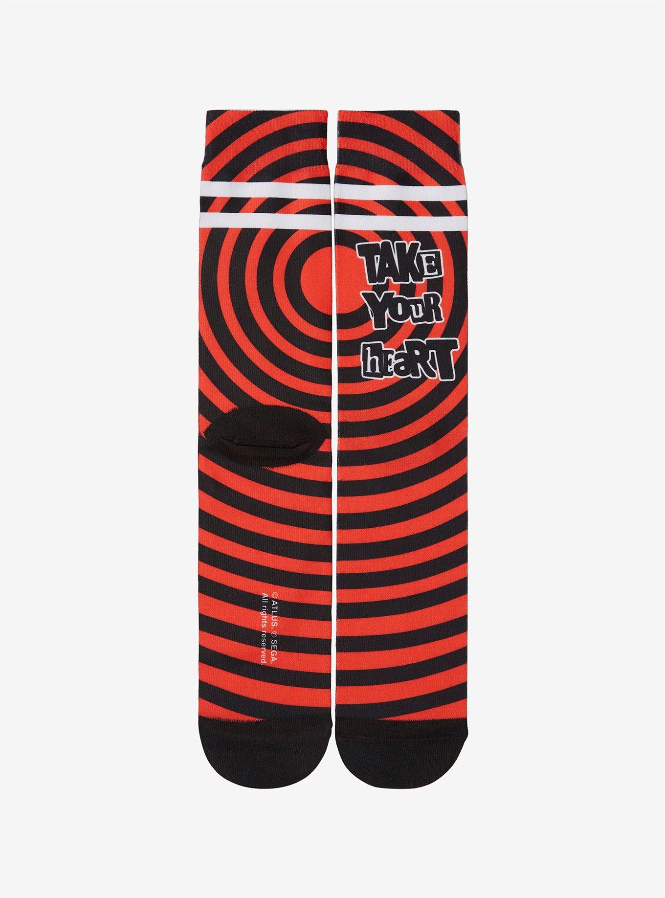 Persona 5 Take Your Heart Red & Black Socks | Hot Topic
