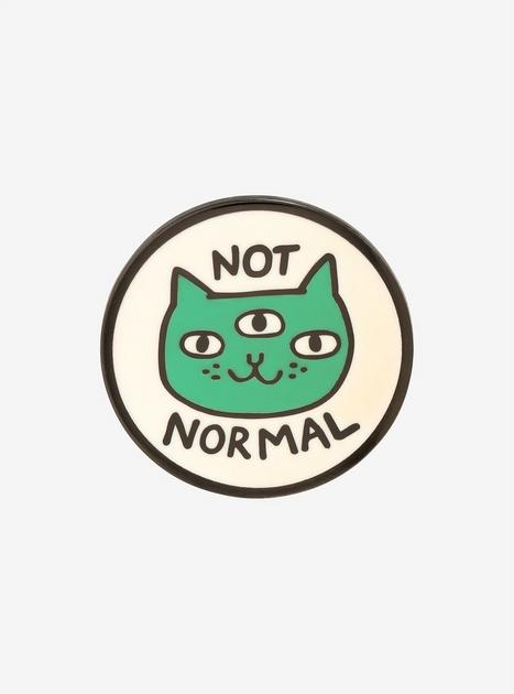 Three-Eyed Cat Not Normal Enamel Pin | Hot Topic