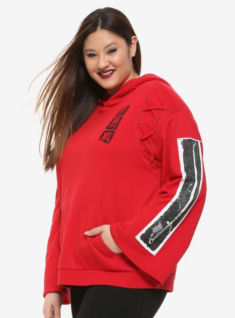 Her Universe Disney Mulan Lace Up Bell Sleeve Girls Hoodie Plus Size