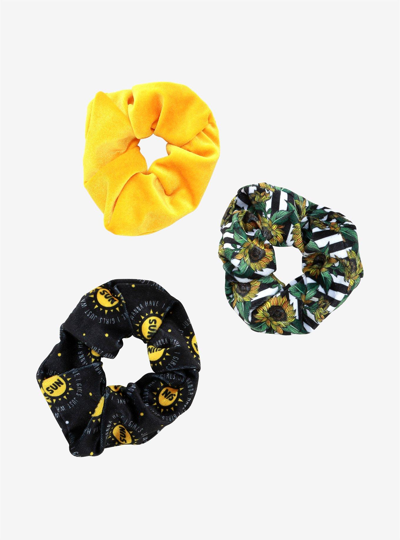 Sunflower Striped Scrunchie Set | Hot Topic