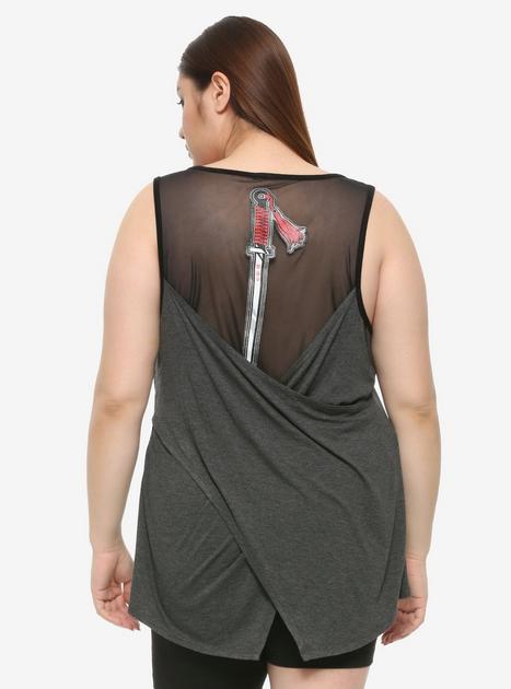 Her Universe Disney Mulan Sword Mesh Back Girls Tank Top Plus Size