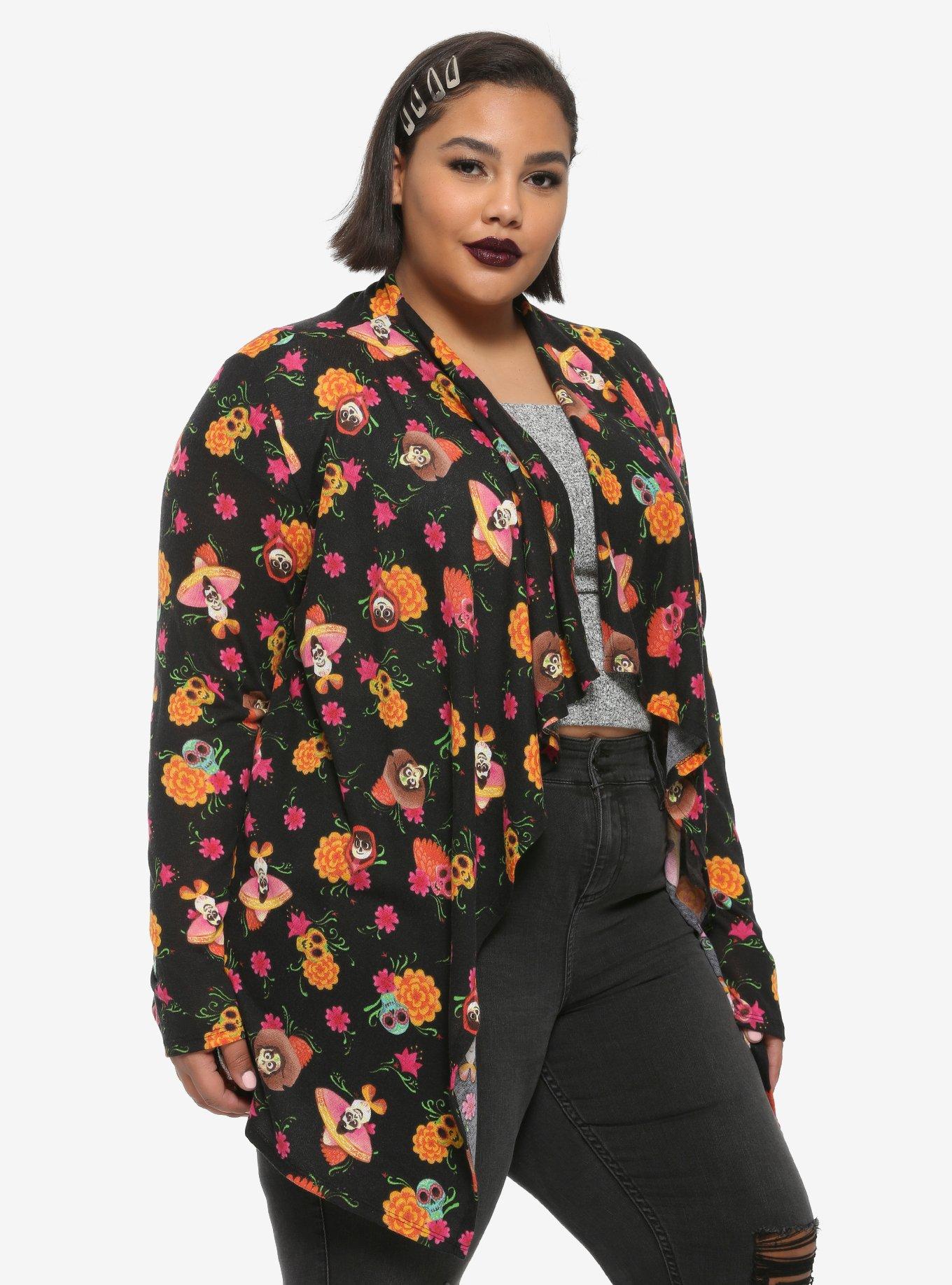 Disney Pixar Coco Floral Girls Flyaway Cardigan Plus Size | Hot Topic