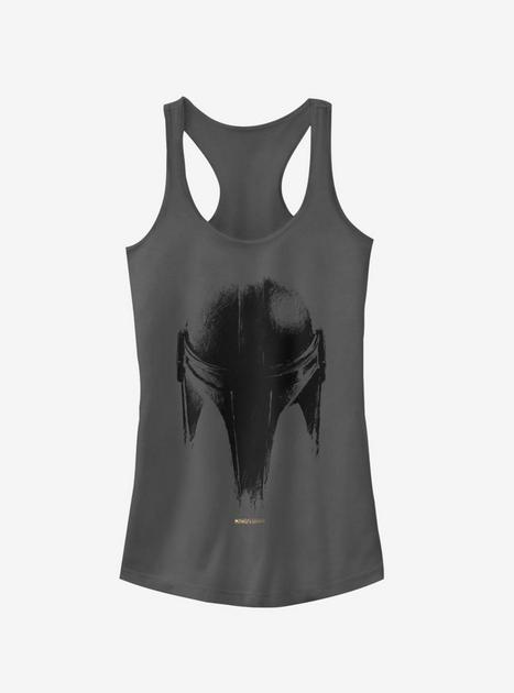 Star Wars The Mandalorian Sketch Helm Girls Tank - BLACK | Hot Topic