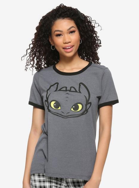 How To Train Your Dragon Toothless Face Girls Ringer T-Shirt | Hot Topic
