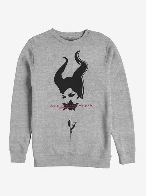 Disney Maleficent Mistress Of Evil Black Rose Sweatshirt Grey Boxlunch