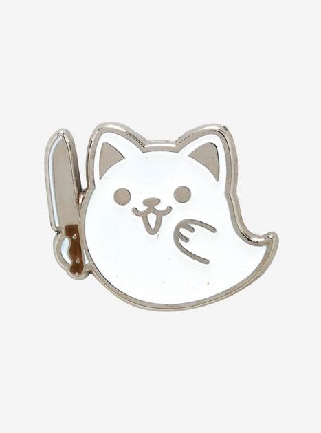 Ghost Cat With Knife Enamel Pin | Hot Topic