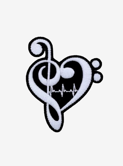 Music Note Heart Patch | Hot Topic