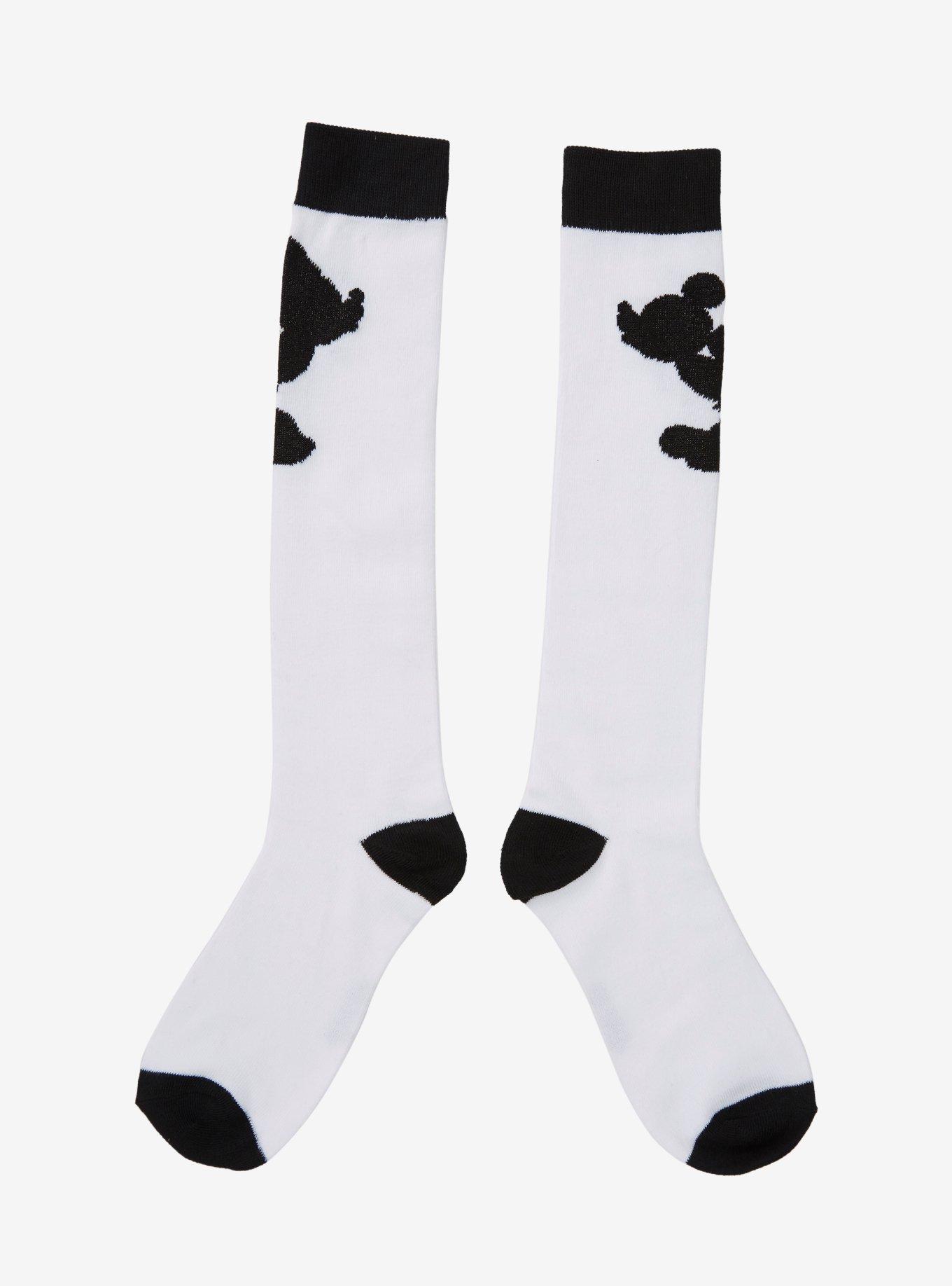 Disney Mickey Mouse & Minnie Mouse Black & White Knee-High Socks | Her ...