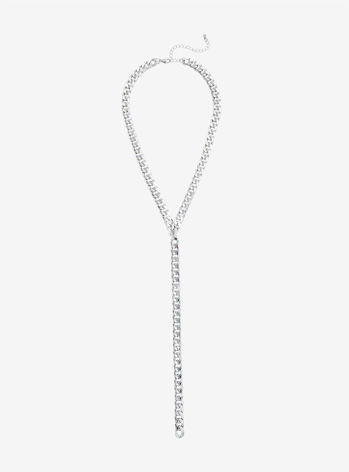 Silver Chain Lariat Necklace | Hot Topic