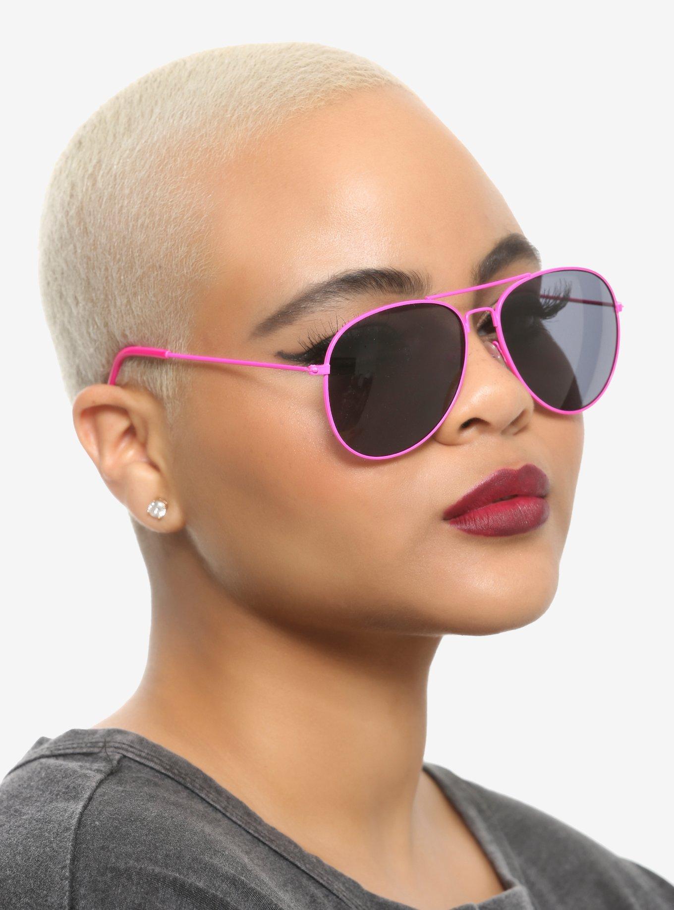 Hot Pink Aviator Sunglasses | Hot Topic