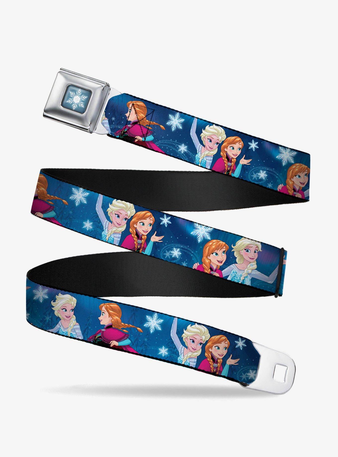 Disney Frozen Elsa Anna 3 Poses Snowflakes Youth Seatbelt Belt | BoxLunch