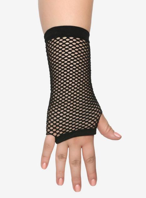 Black Fishnet Long Fingerless Gloves | Hot Topic
