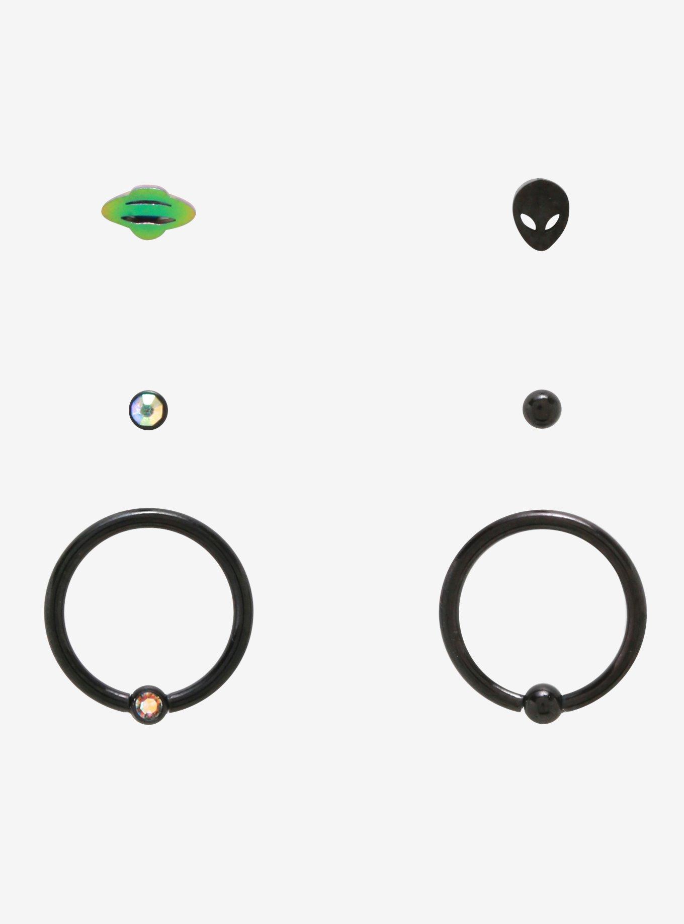Alien & Ship Nose Stud & Hoop 6 Pack | Hot Topic