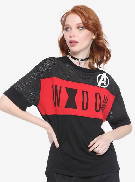 Her Universe Marvel Black Widow Mesh Panel Girls T-Shirt | Hot Topic