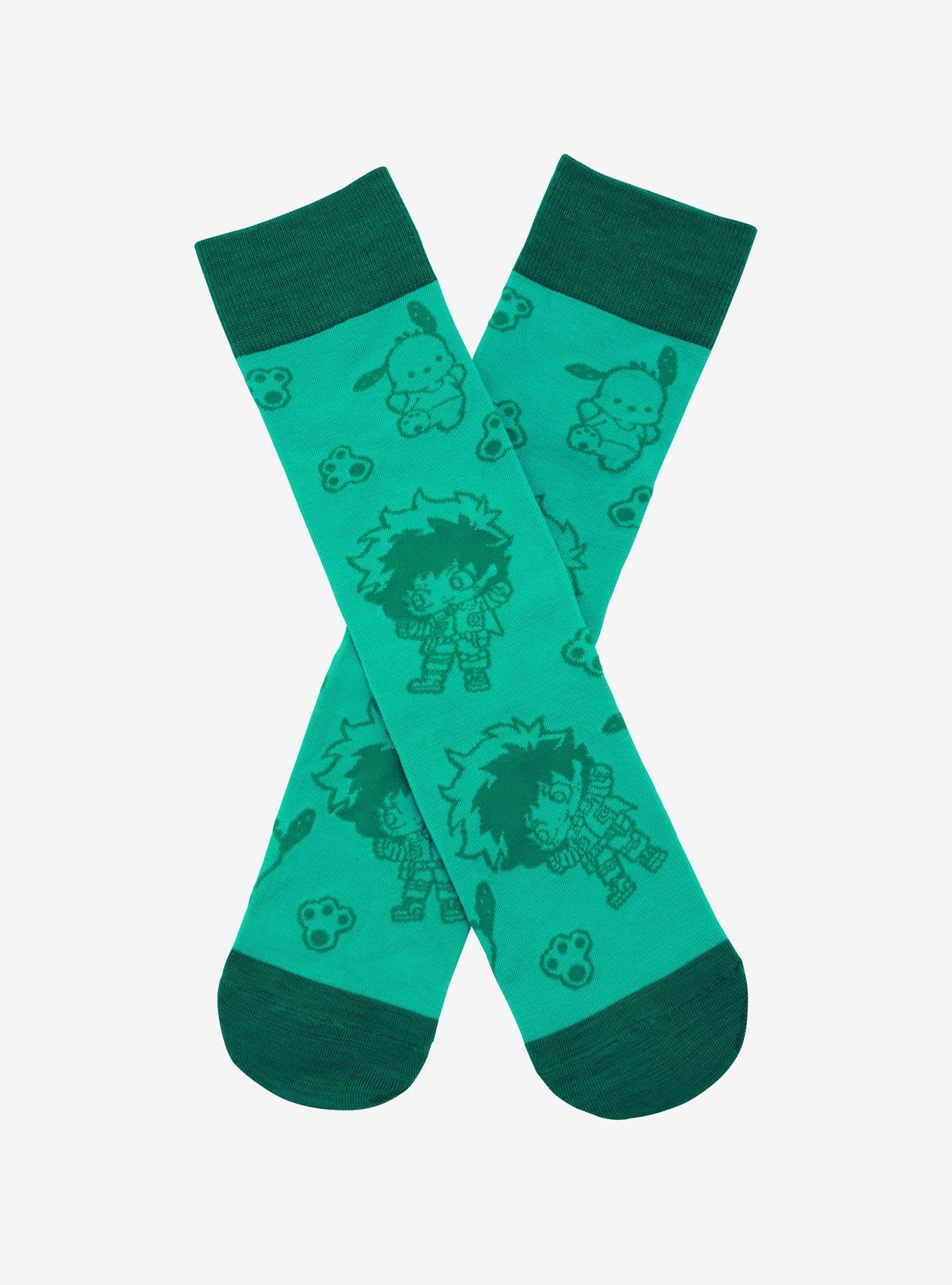My Hero Academia x Hello Kitty and Friends Deku & Pochacco Crew Socks ...