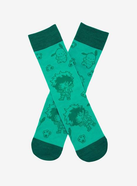 My Hero Academia x Hello Kitty and Friends Deku & Pochacco Crew Socks ...