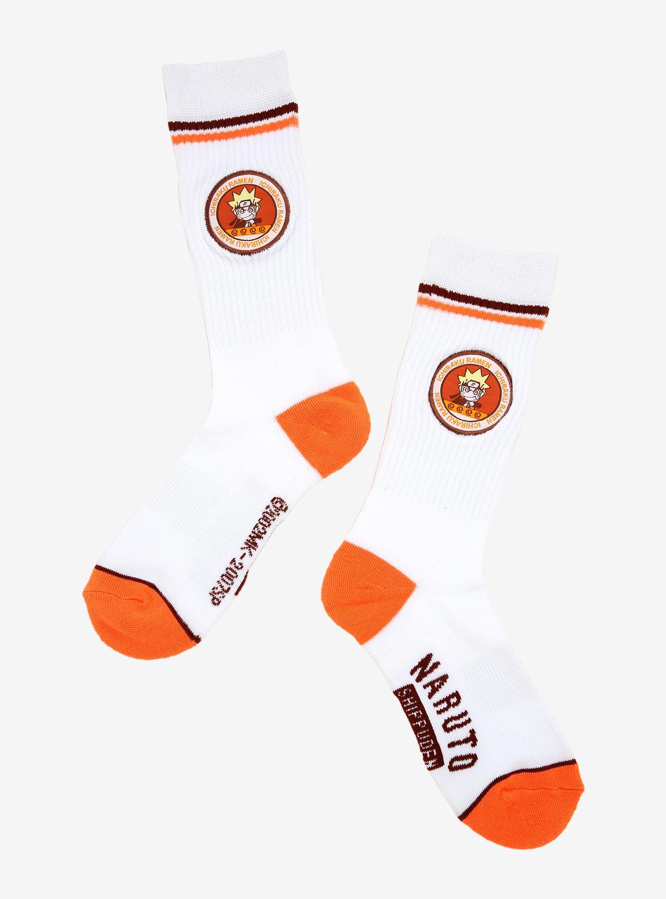 Naruto Shippuden Ichiraku Ramen Striped Crew Socks - BoxLunch Exclusive ...