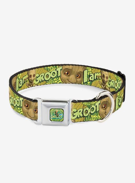 Marvel Baby Groot Pose Face I Am Groot Dog Collar Seatbelt Buckle ...