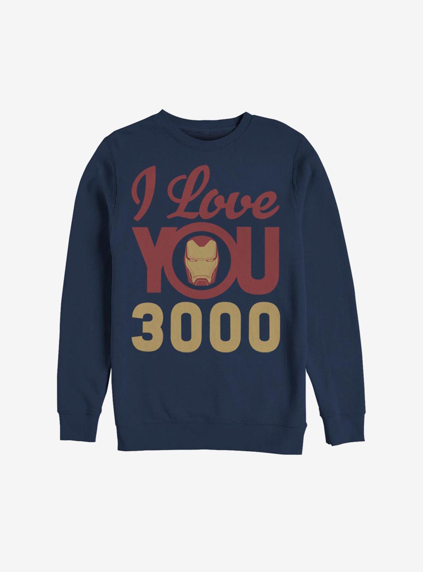 Marvel Iron Man Love You 3000 Icon Face Sweatshirt - BLUE | BoxLunch