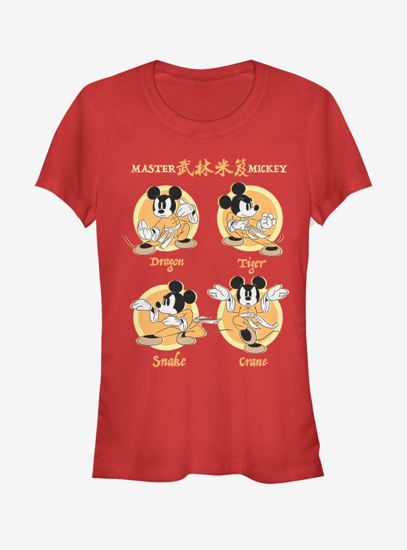 Disney Mickey Mouse Kung Fu Four Up Girls T-Shirt - RED | Hot Topic