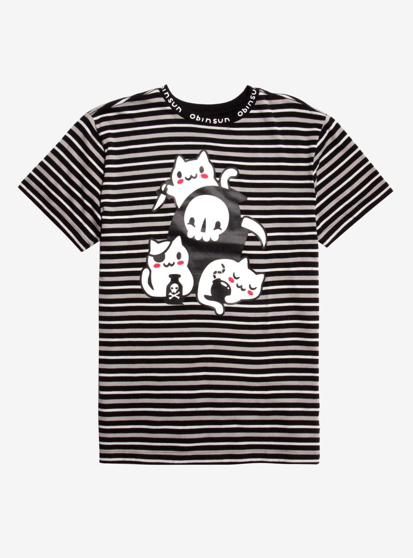 Death's Little Helpers Stripe T-Shirt By Obinsun | Hot Topic