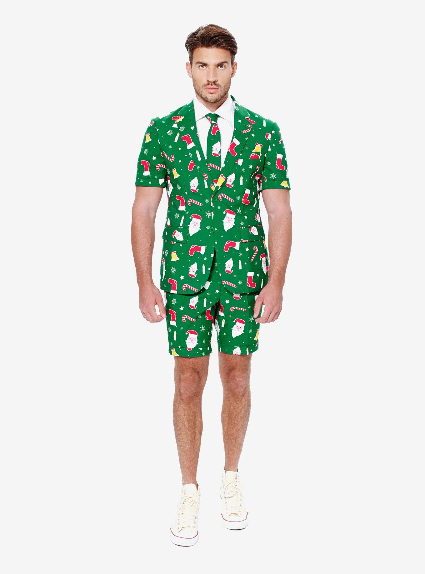 OppoSuits Men's Short Santaboss Christmas Short Suit | Hot Topic
