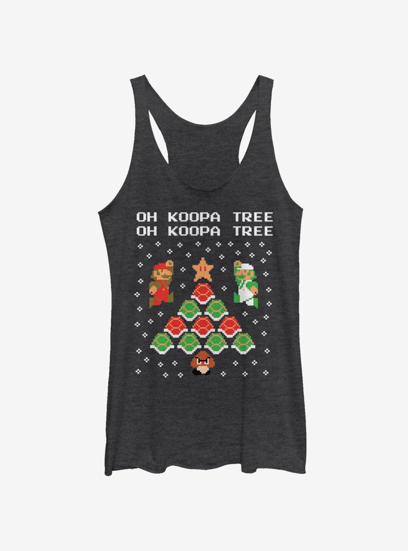Nintendo Super Mario Koopa Tree Womens Tank Top - BLACK | BoxLunch