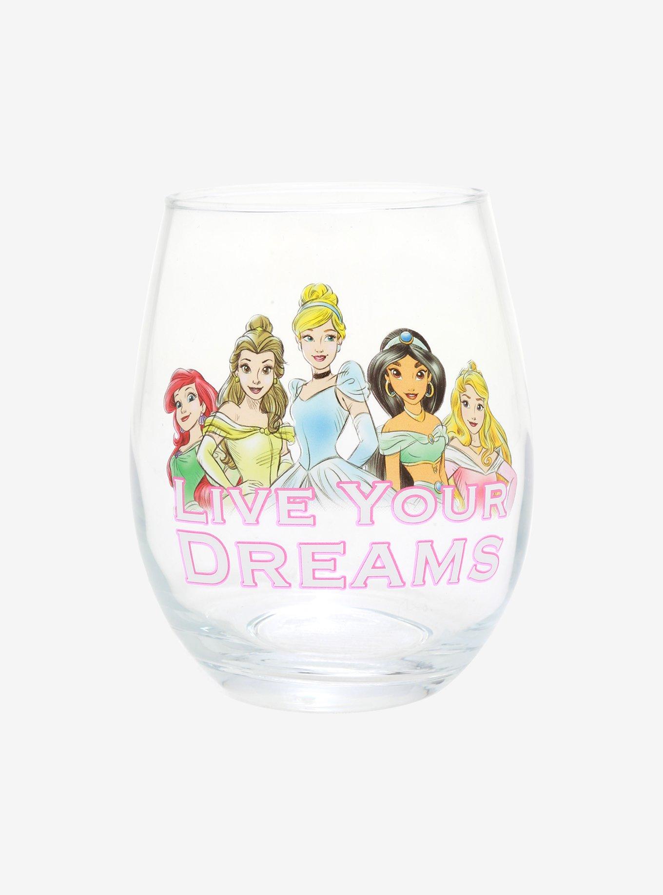 Disney Princesses Live Your Dreams Tear Drop Glass | Hot Topic