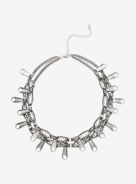 Zipper Pull Statement Necklace | Hot Topic