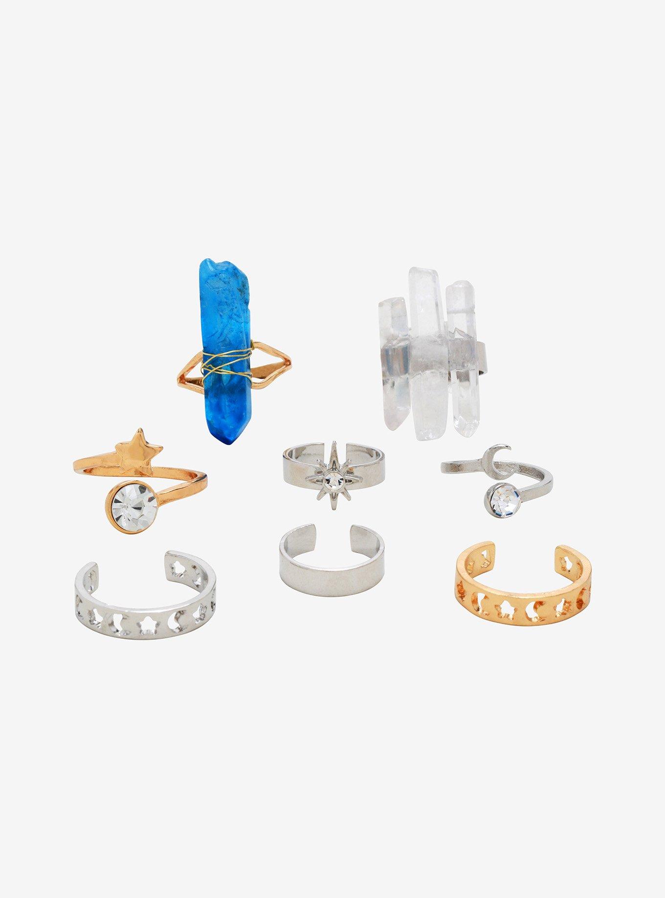 Celestial Crystal Mixed Sizes Ring Set | Hot Topic