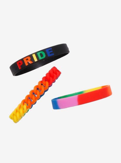 Rainbow Rubber Bracelet Set | Hot Topic