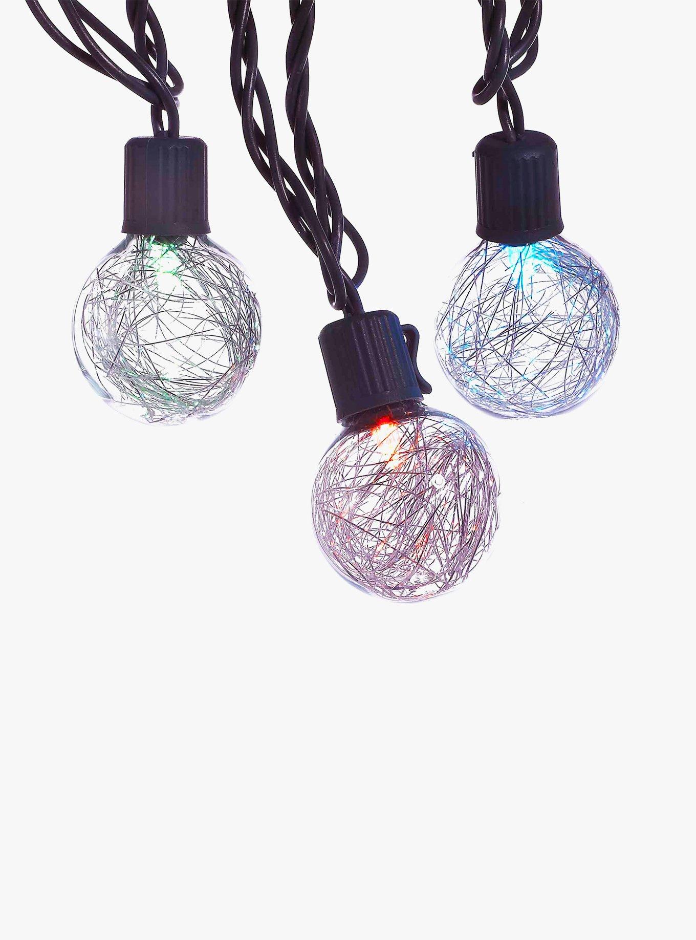 Silver Tinsel 10-Light Color-Changing Led Ball Light Set | BoxLunch