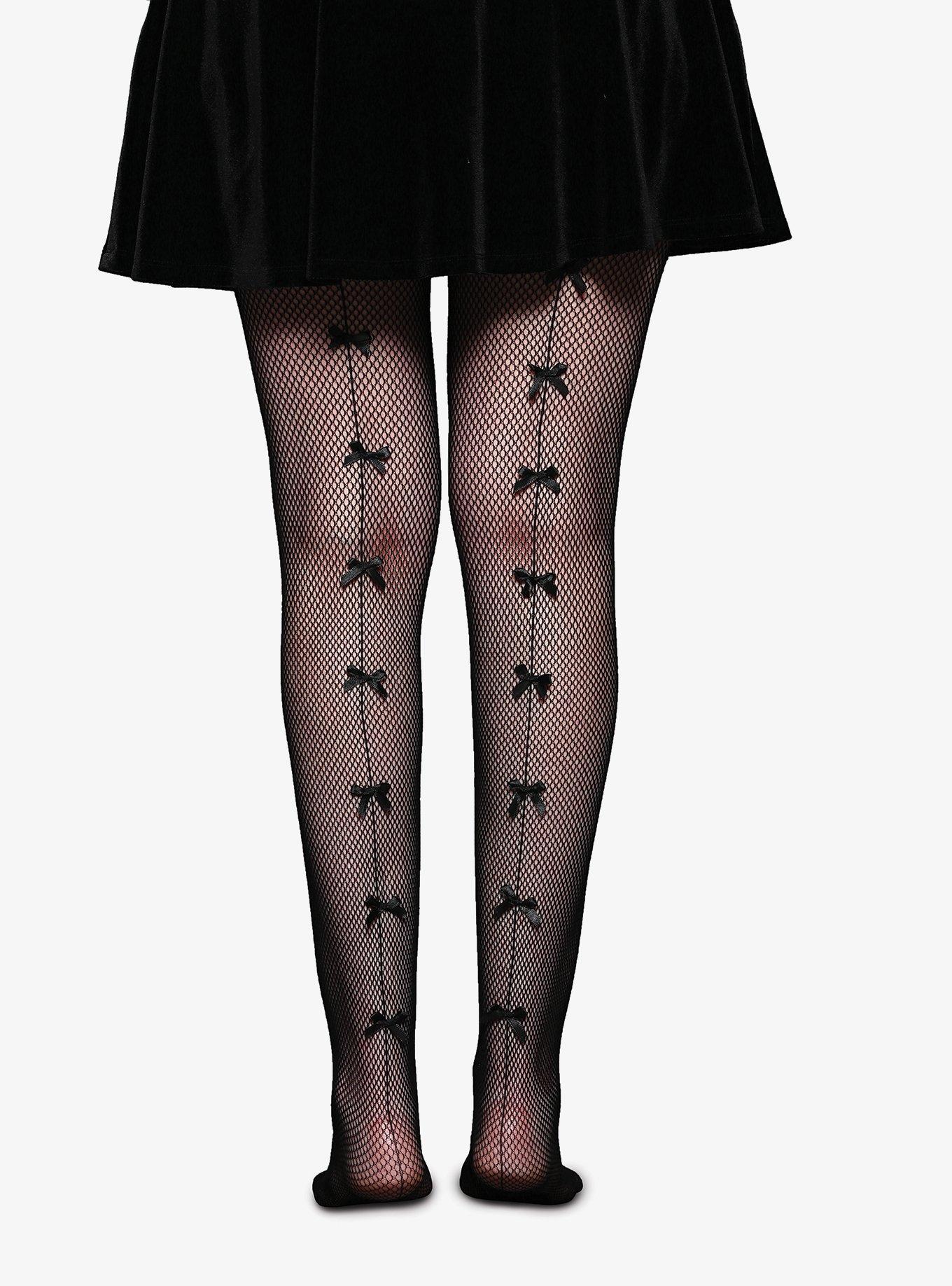 Black Bow Fishnet Tights | Hot Topic