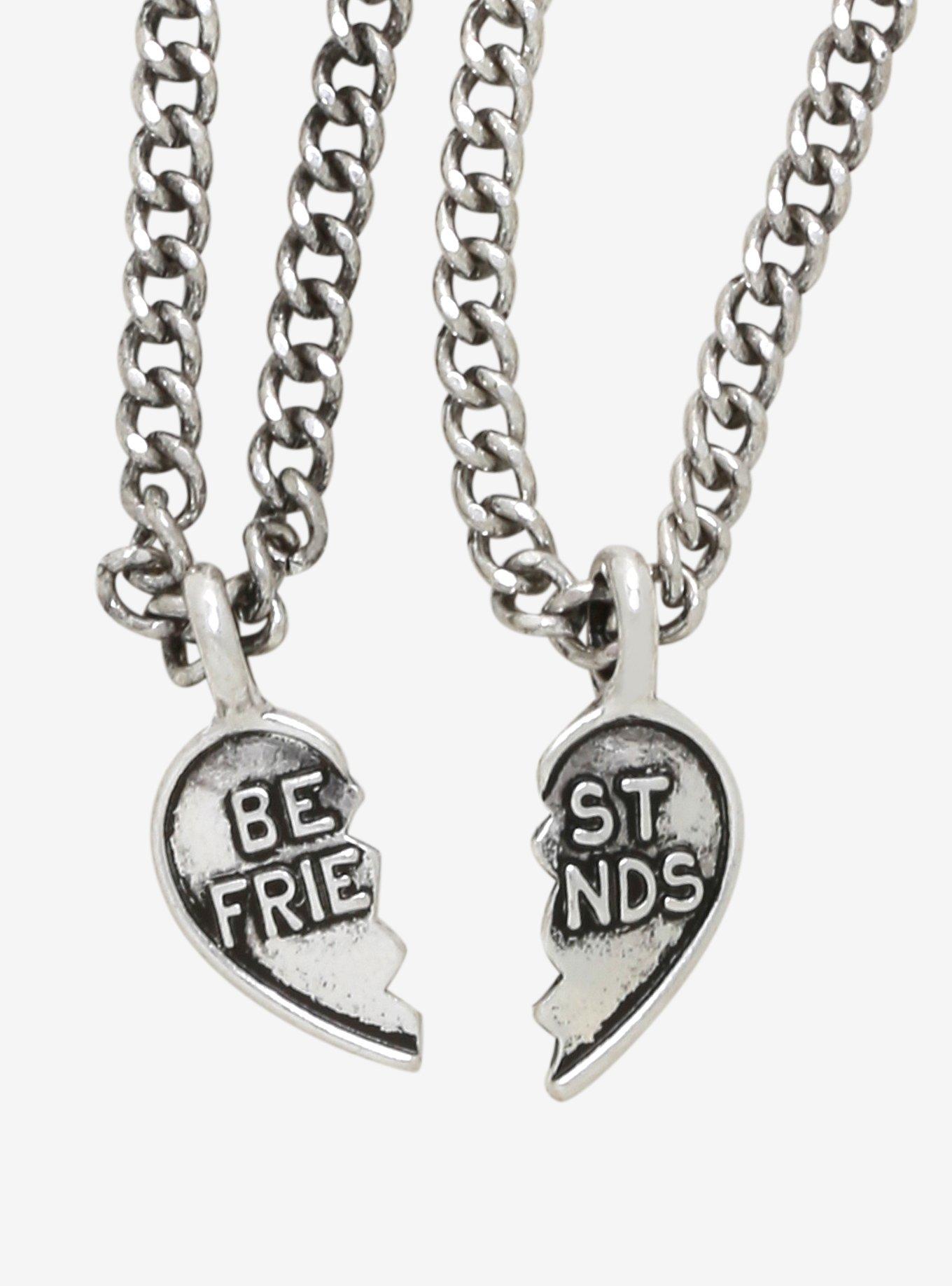 CZ Safety Pin Best Friend Necklace Set | Hot Topic
