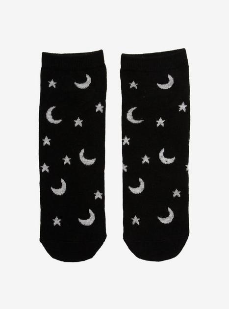 Moon Stars Glow-In-The-Dark No-Show Socks | Hot Topic