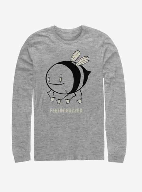Feeling Buzzed Bee Long-Sleeve T-Shirt - GREY | Hot Topic